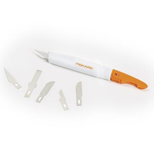 Fiskars 165180-1001 Easy Change Medium Duty Precision Craft Knife Cutting and Carving Set, Orange/White