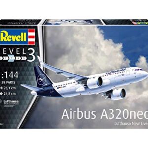 Revell 03942 Airbus A320 Neo Model Kit, 1:144 Scale, Multi-Color