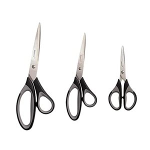 scissors, craft scissors, all purpose scissors for office home school sewing fabric students teacher art craft diy supplies, sharp blade, soft grip handle, 3 pack 6″/8″/10″