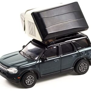 2021 Bronco Sport Dark Gray and Black with Modern Rooftop Tent The Great Outdoors Series 1 1/64 Diecast Model Car by Greenlight 38010 F