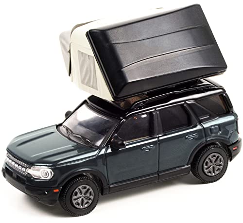 2021 Bronco Sport Dark Gray and Black with Modern Rooftop Tent The Great Outdoors Series 1 1/64 Diecast Model Car by Greenlight 38010 F