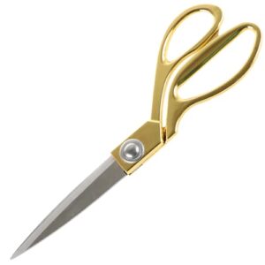 stainless steel scissors gold scissor professional heavy duty sharp scissors 10.5″ scissors all purpose fabric scissors professional sharp scissors heavy duty craft scissors heavy blades scissors