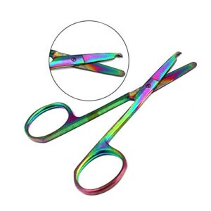 ddp multi titanium color rainbow stitch scissors 3.5″ stainless steel