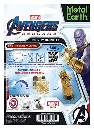 Metal Earth Marvel Avengers Infinity Gauntlet 3D Metal Model Kit Fascinations