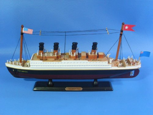 Hampton Nautical RMS Titanic Cruise Ship, 14" , White