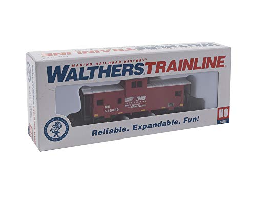 Walthers Trainline HO Scale Model Norfolk Southern Vision Caboose, Red/White