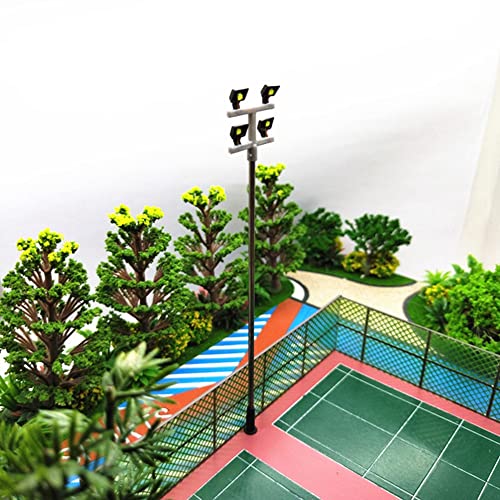 OUYOO 4 PCS HO Scale Model Lighting Tower,Tower Lights Model Lights Layout Lamppost for /Garden/Playground/Stadium