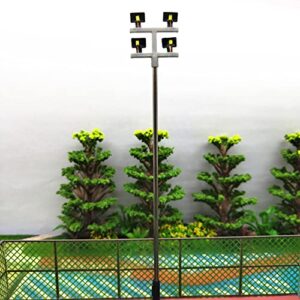 OUYOO 4 PCS HO Scale Model Lighting Tower,Tower Lights Model Lights Layout Lamppost for /Garden/Playground/Stadium