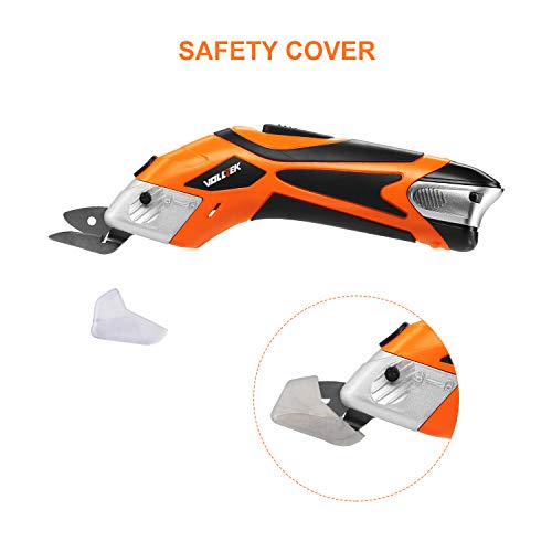 VOLLTEK Electric Cordless Scissor 4V li-ion Cutter Shears with 2 Pcs Cutting Blades Accessory for Cutting Fabric, Carpet and Leather ES3601