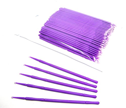 NSI 100 1.5mm Fine Touch Up Micro Brush Applicator for Detail Painting, Cleaning, Gluing - Auto, Marine, Crafts, Model Making, Cosmetics - Purple