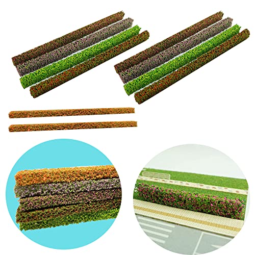 Cayway 10 Pcs Miniature Shrub Strips 7.9 Inches Static Shrub Vegetation Groups Bush Model Groups Bush Model Static Scenery Model Aritificial Plants for DIY Diorama Garden Scenery Landscape