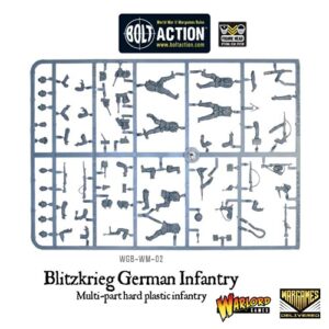 Wargames Delivered Bolt Action Miniatures - Blitzkrieg German Infantry Set, World War Two Miniatures, 28mm Scale Army Men for Miniature Wargaming by Warlord Games