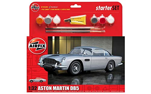 Airfix Aston Martin DB5 Silver 1:32 Sports Car Plastic Model Gift Set A50089B