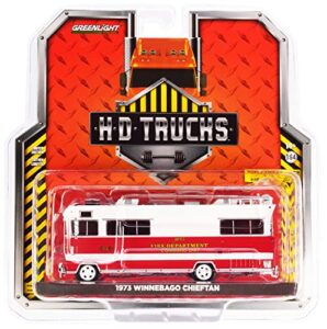 1973 winnebago chieftain white & red joliet fire department command unit (illinois) h.d. trucks series 22 1/64 diecast model by greenlight 33220 a