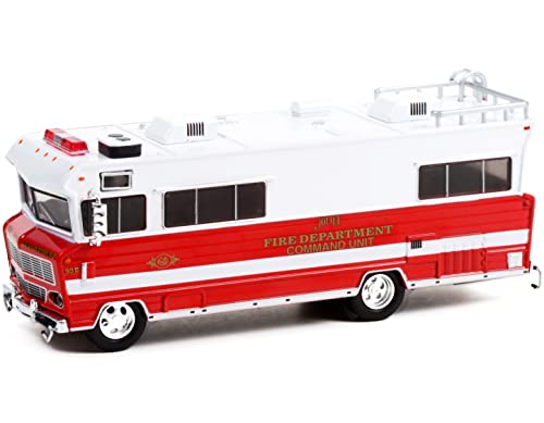 1973 Winnebago Chieftain White & Red Joliet Fire Department Command Unit (Illinois) H.D. Trucks Series 22 1/64 Diecast Model by Greenlight 33220 A