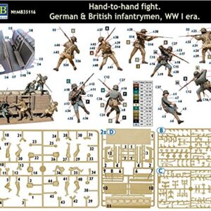 BRITISH & GERMAN INFANTRYMEN HAND TO HAND FIGHT WWI ERA 1/35 MASTER BOX 35116