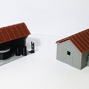 Outland Models Train Railway Layout Trackside House Equipment Shed Set HO Scale