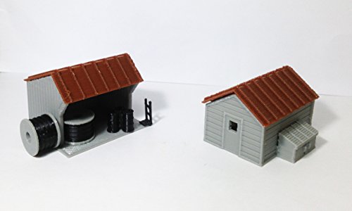 Outland Models Train Railway Layout Trackside House Equipment Shed Set HO Scale