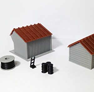 Outland Models Train Railway Layout Trackside House Equipment Shed Set HO Scale