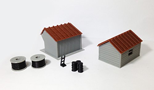 Outland Models Train Railway Layout Trackside House Equipment Shed Set HO Scale