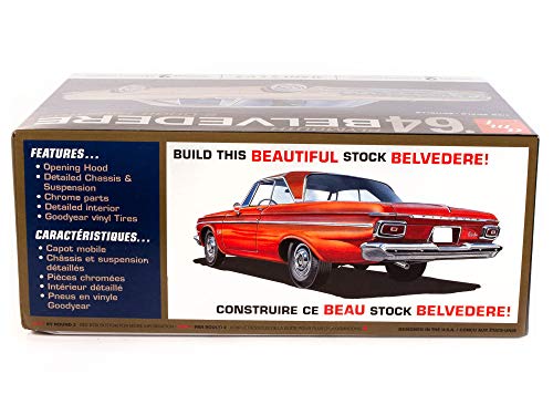 AMT - 1964 Plymouth Belvedere (w/Straight 6 Engine) 2T, 1:25 (AMT1188M), White