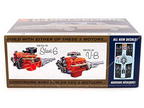 AMT - 1964 Plymouth Belvedere (w/Straight 6 Engine) 2T, 1:25 (AMT1188M), White