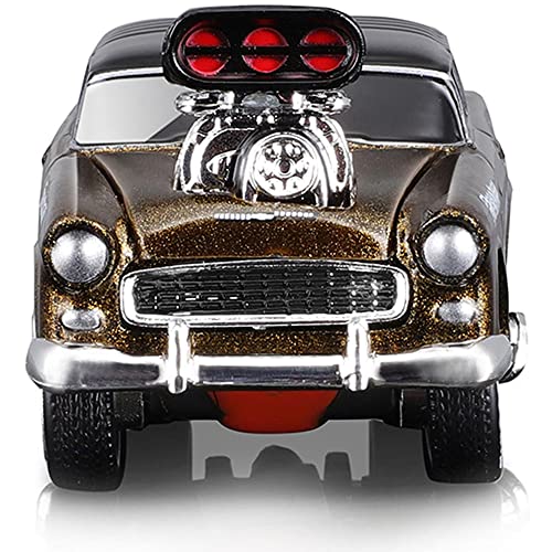 1955 Chevy Nomad Gasser Gold Metallic with Black Top Mad Wagon 1/64 Diecast Model Car by Muscle Machines 15557