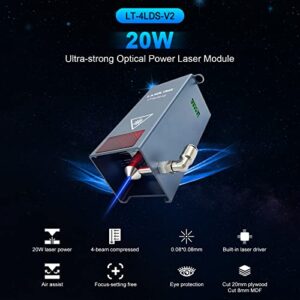 Laser Module Kit, LASER TREE 20W Optical Power Laser Cutting Module with Professional Air Assist, 80W Laser Cutter Head Compatible for Most Laser Engraver & Cutter Machine Upgrade, 24V