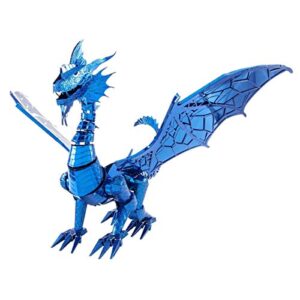 fascinations metal earth premium series blue dragon 3d metal model kit