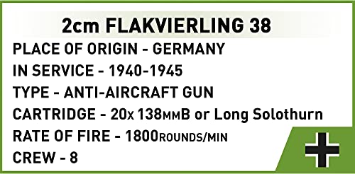 496 Pcs Hc WWII /2274/ Sd.Kfz.7/1&2Cm Flakvierli -Executive Edition