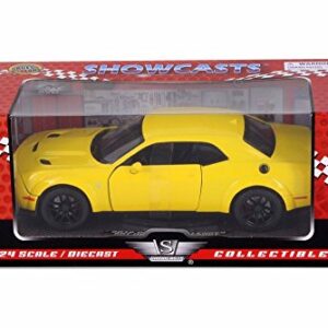 Motor Max 2018 Dodge Challenger SRT Hellcat Widebody, Bright Yellow 79350YL - 1/24 Scale Diecast Model Toy Car