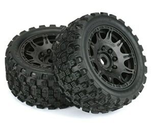 pro-line racing 1/6 badlands mx57 front/rear 5.7″ tires mounted 24mm black raid 2 pro1019810