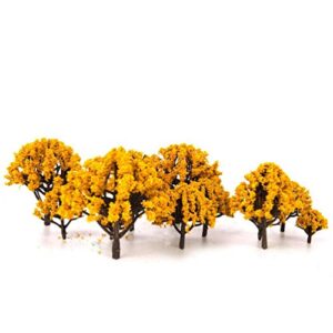 besportble 20pcs model trees fake plastic train trees railroad scenery architecture trees for diy micro landscape bonsai 3cm-8cm (orange)