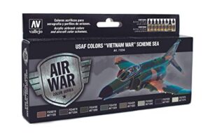 vallejo usaf colors vietnam war scheme sea (8 set) 17ml paint, 0.57 fl oz (pack of 8) (vj71204)