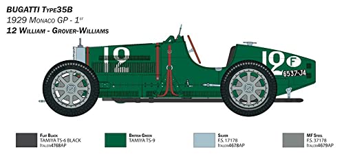 Italeri IT4710 4710 Bugatti Type 35B, 1/12 Scale, Plastic Kit, Modeling