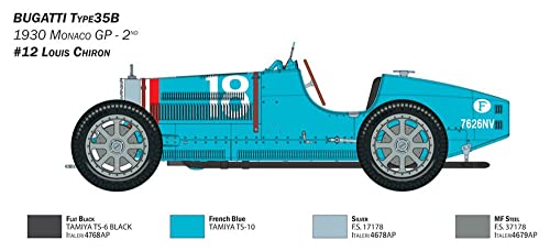 Italeri IT4710 4710 Bugatti Type 35B, 1/12 Scale, Plastic Kit, Modeling