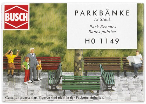 Busch 1149 Park Benches 12/HO Scale Scenery Kit