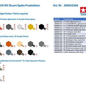 TAMIYA 35360 1/35 US Light Tank M3 Stuart Plastic Model Kit