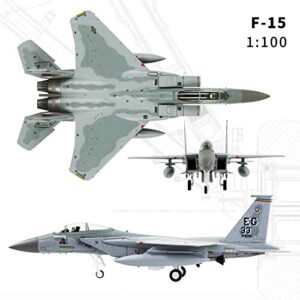 Lose Fun Park 1：100 F-15 Eagle Fighter Diecast Metal Fighter Military Planes Model Aircraft Model Airplane for Collection