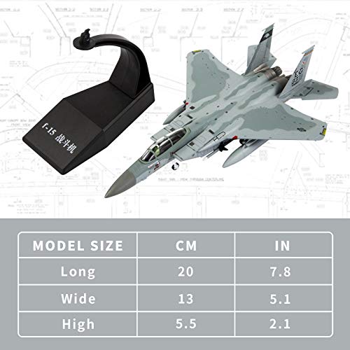 Lose Fun Park 1：100 F-15 Eagle Fighter Diecast Metal Fighter Military Planes Model Aircraft Model Airplane for Collection