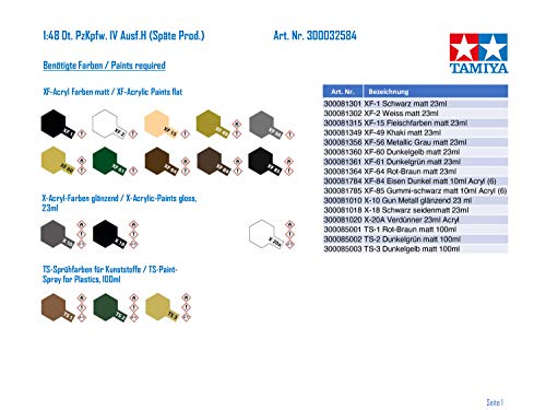 Tamiya 32584 1/48 German Panzer IV AUSF.H Plastic Model Kit