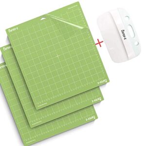 12×12 cutting mat for cricut explore one/air/air 2/maker(3 pack,standardgrip, and xl scraper) cut mat replacement accessories set matts vinyl craft