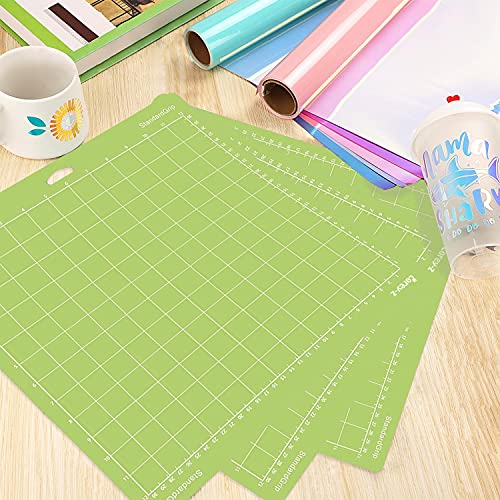 12x12 Cutting Mat for Cricut Explore One/Air/Air 2/Maker(3 Pack,Standardgrip, and XL Scraper) Cut Mat Replacement Accessories Set Matts Vinyl Craft