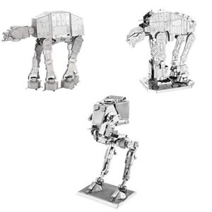 fascinations metal earth 3d metal model kits star wars walker set of 3 – at-at – at-st – at-m6 heavy assault walker