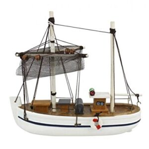 Hampton Nautical 6" Wooden Model Ship Fishing Impossible Boat