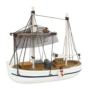 Hampton Nautical 6" Wooden Model Ship Fishing Impossible Boat