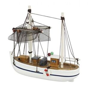 Hampton Nautical 6" Wooden Model Ship Fishing Impossible Boat