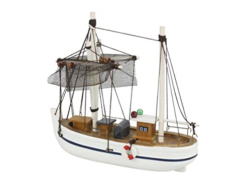 Hampton Nautical 6" Wooden Model Ship Fishing Impossible Boat