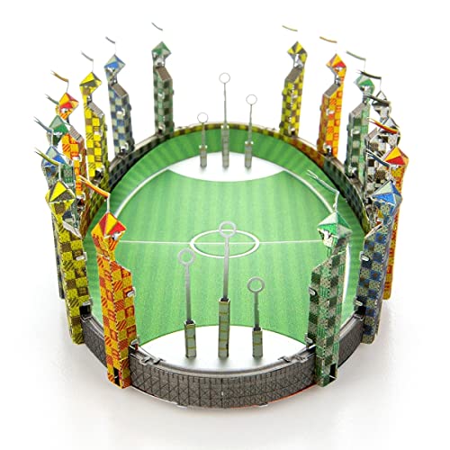 Fascinations Metal Earth Harry Potter Quidditch Pitch 3D Metal Model Kit Bundle with Tweezers