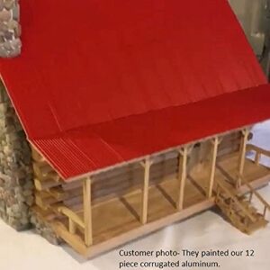 CORRUGATED ROOFING 12 pc. set // Craft Projects/Model Railroad Buildings/Miniatures, Bird Houses,& Dioramas